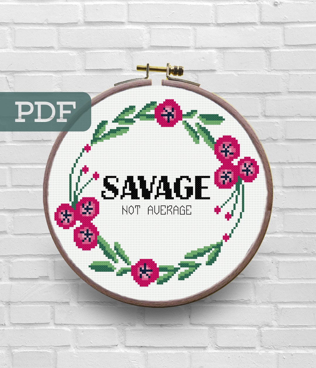 Savage Not Average Cross Stitch Pattern - Goblin Mode Cross Stitch ...