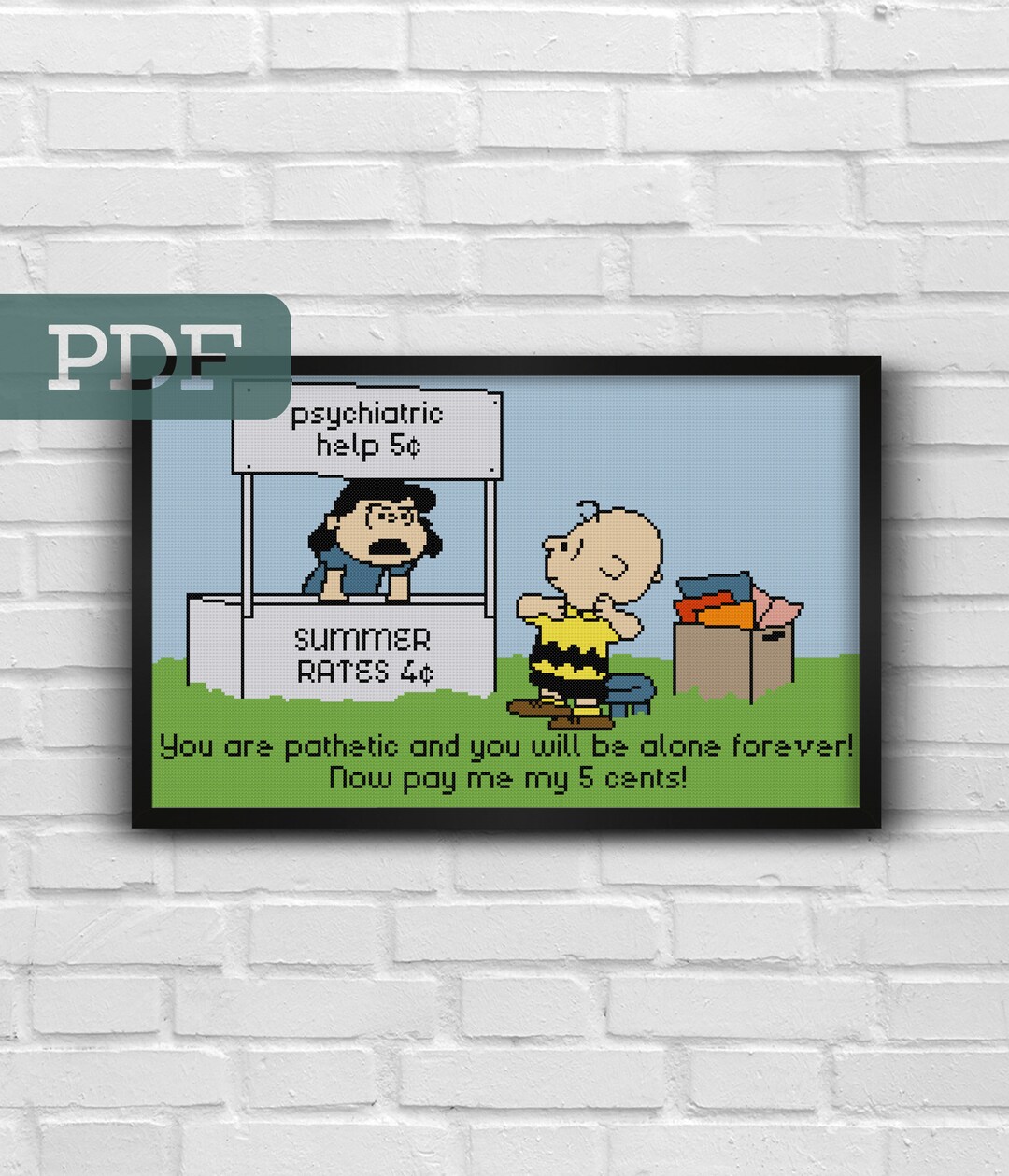 Peanuts Cross Stitch Pattern - Charlie Brown Cross Stitch Pattern ...