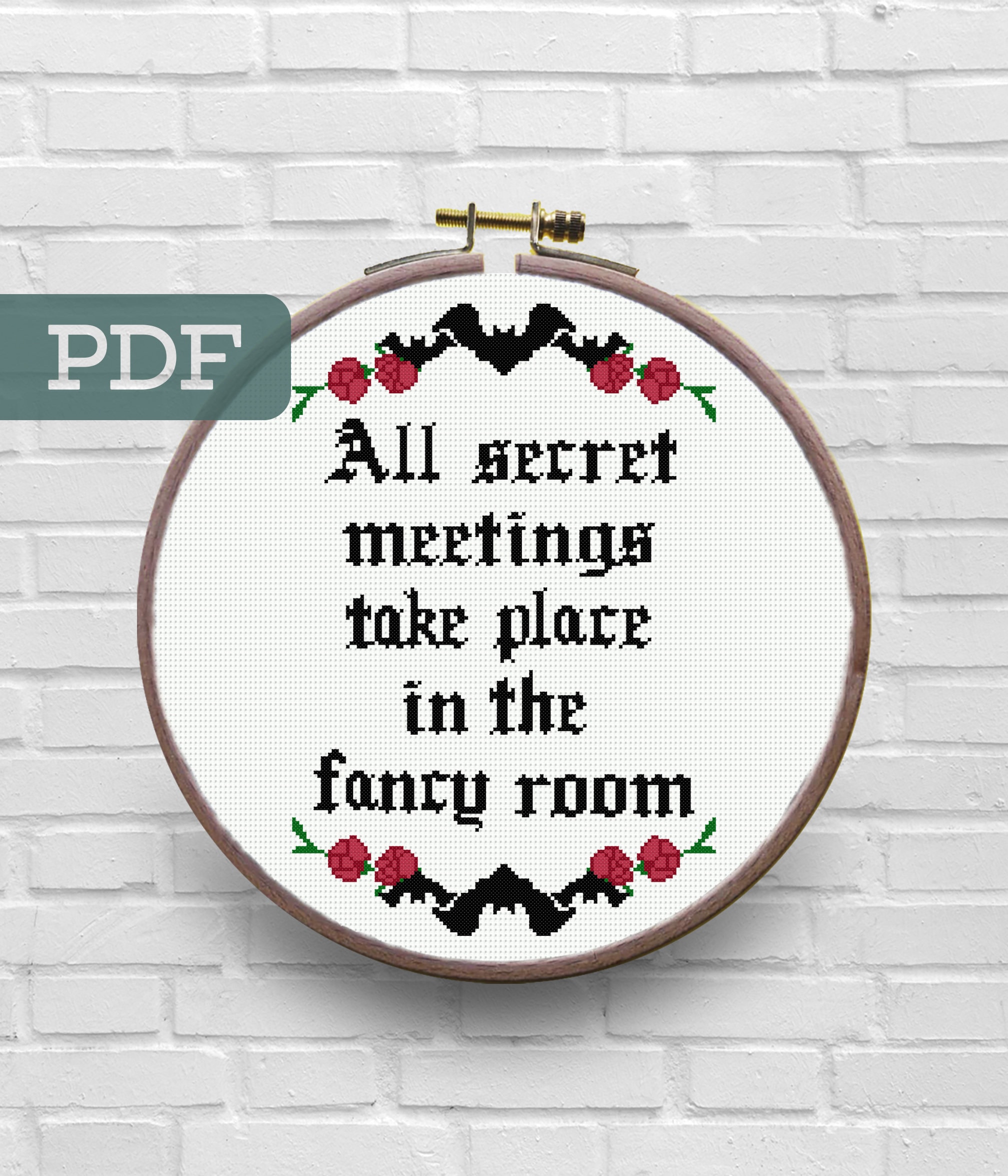 All Secret Meetings Take Place in the Fancy Room Cross Stitch Pattern ...