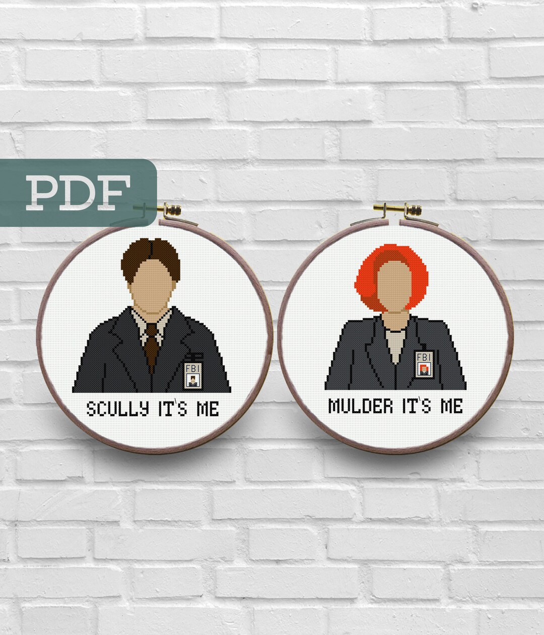 Mulder It's Me Scully It's Me Cross Stitch Pattern - X Files Cross ...