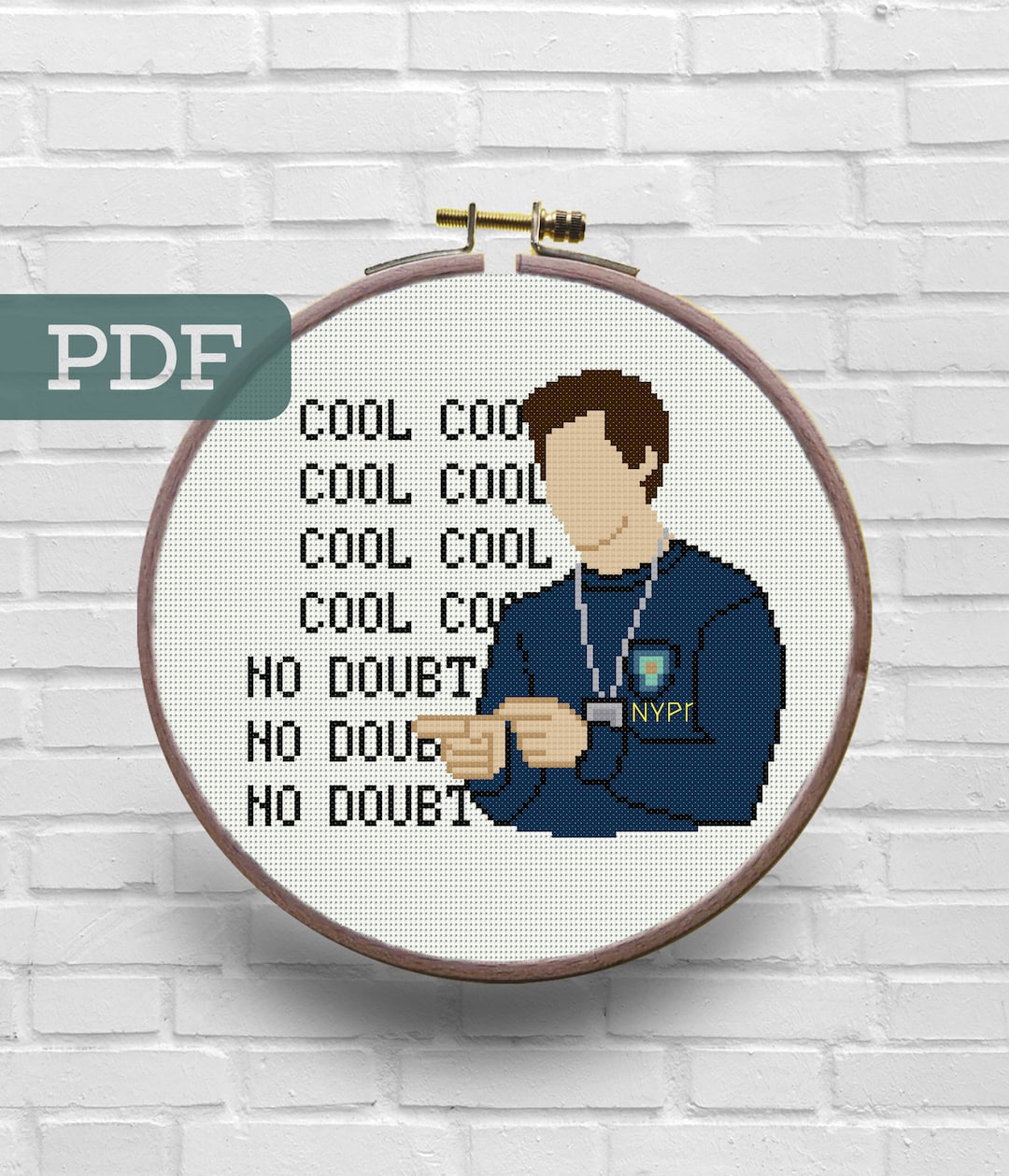 Brooklyn 99 Cross Stitch Pattern Jake Peralta Cross Stitch - Etsy