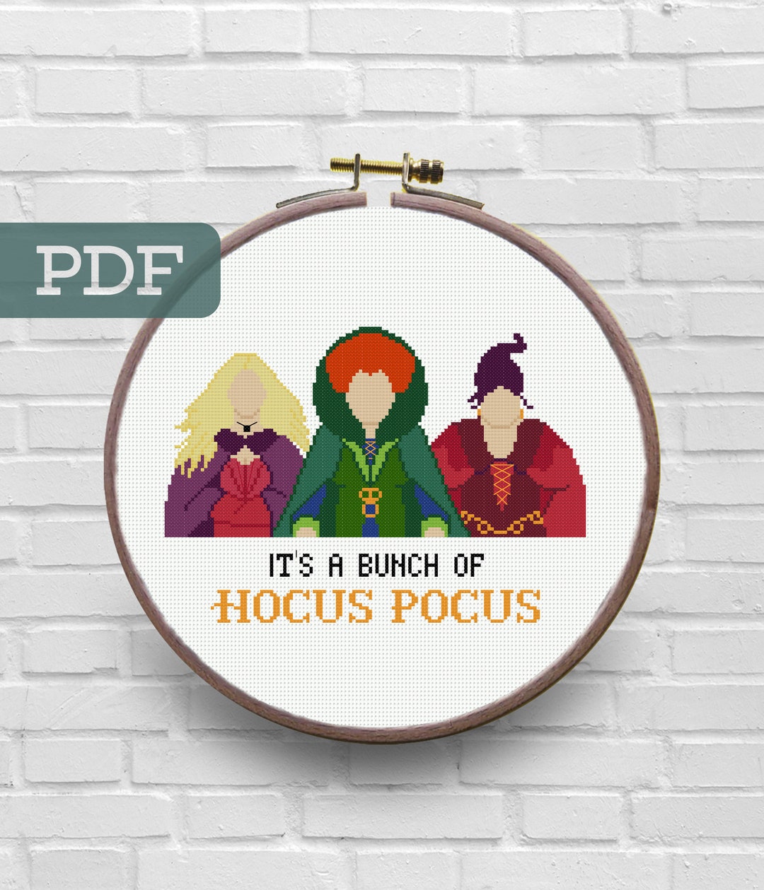 Hocus Pocus Cross Stitch Pattern - It's a Bunch of Hocus Pocus Cross ...