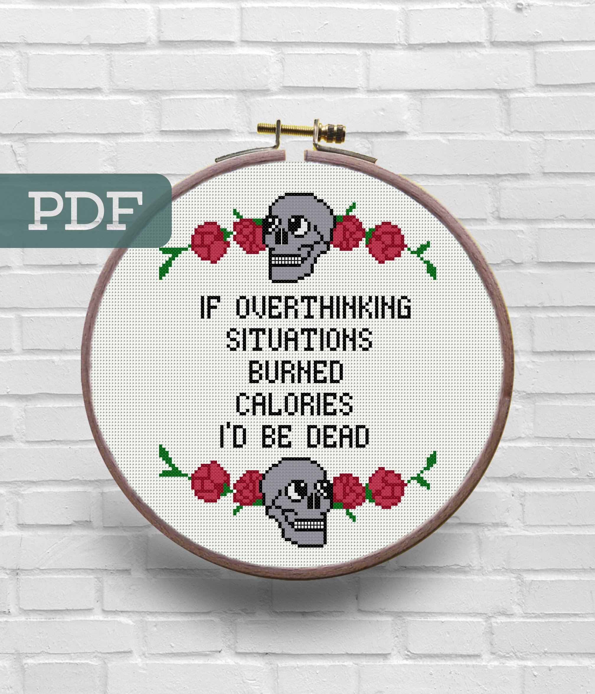 Overthinking Cross Stitch Pattern Overthinking Situation | Etsy