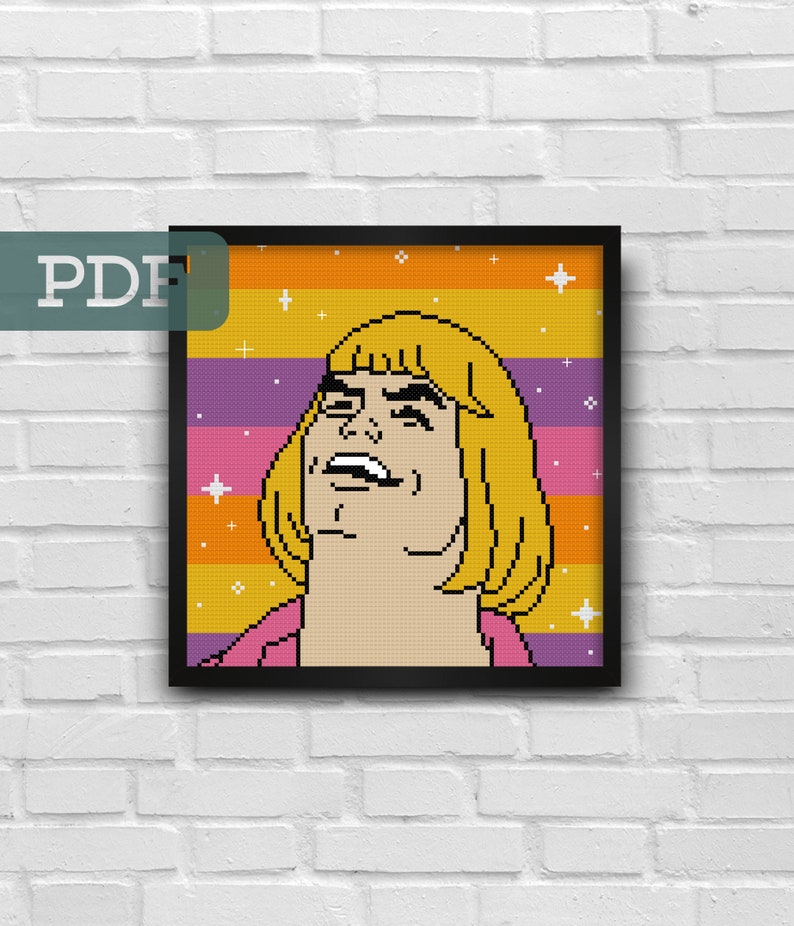 He Man Cross Stitch Pattern He-man Singing Cross Stitch - Etsy