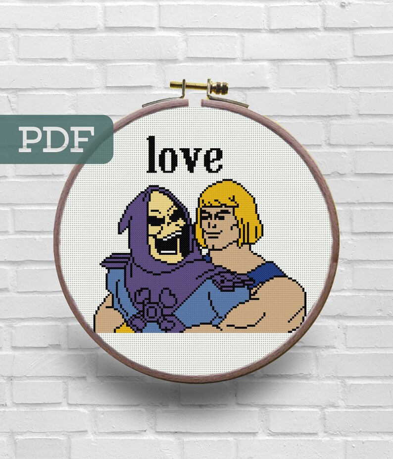 Skeletor He-man Love Cross Stitch Pattern He-man Cross - Etsy