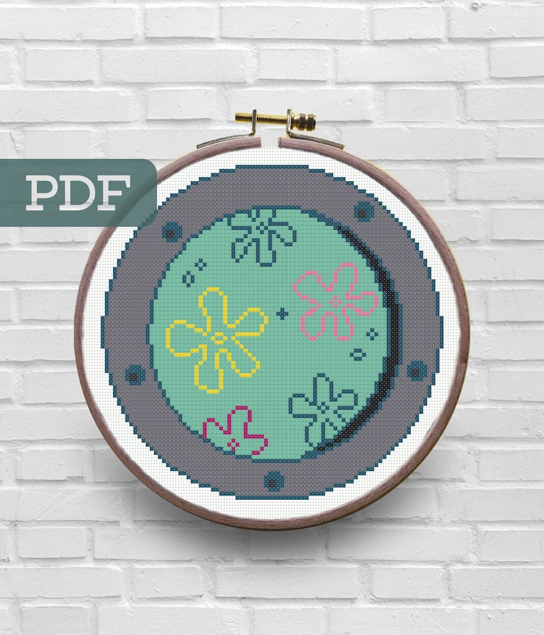 Spongebob Window Cross Stitch Pattern Sponge Bob Cross | Etsy