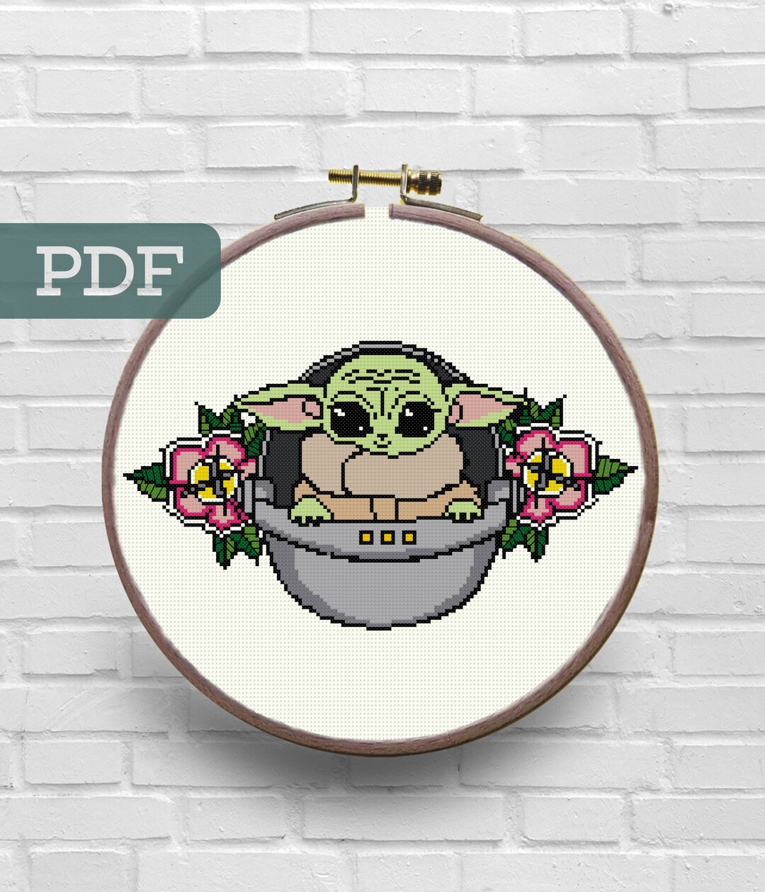 Baby Yoda Cross Stitch Pattern Pdf Star Wars Mandalorian Cross Stitch ...
