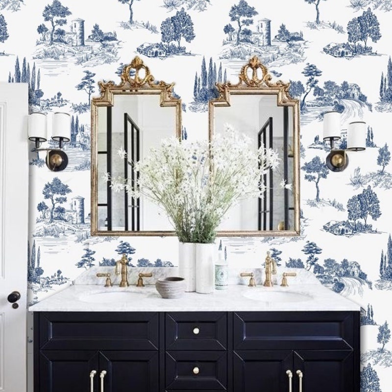 Toile Wallpaper - Etsy