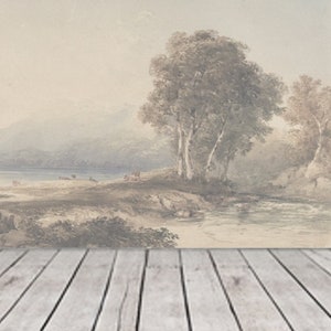 Subtle Wallpaper, Large Panoramic Wall Art, Vintage Scene Wallpaper ...