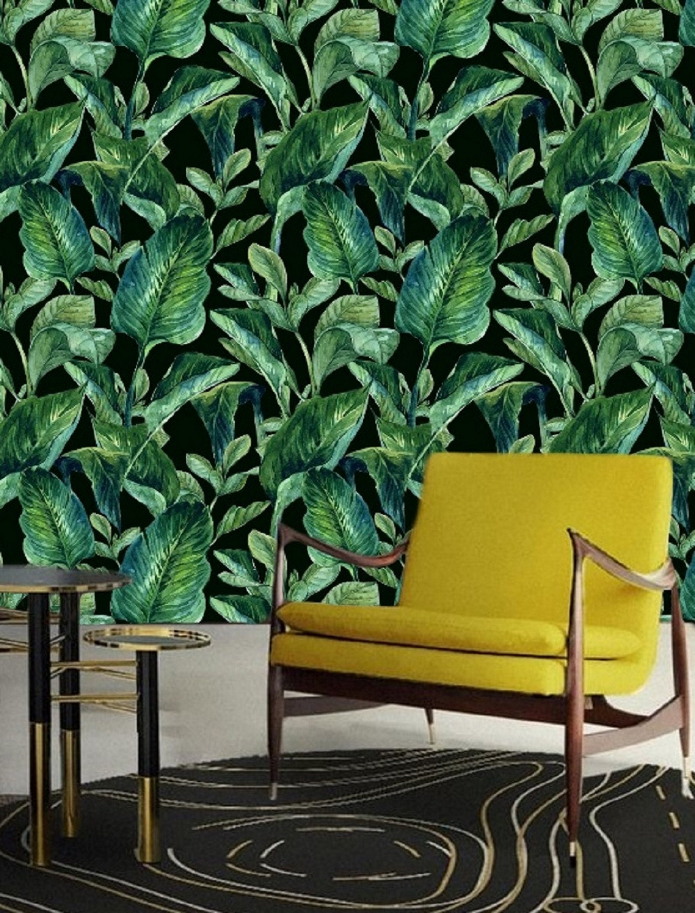 Self Adhesive Wall Paper Wall Mural, Removable Wallpaper Tropical ...