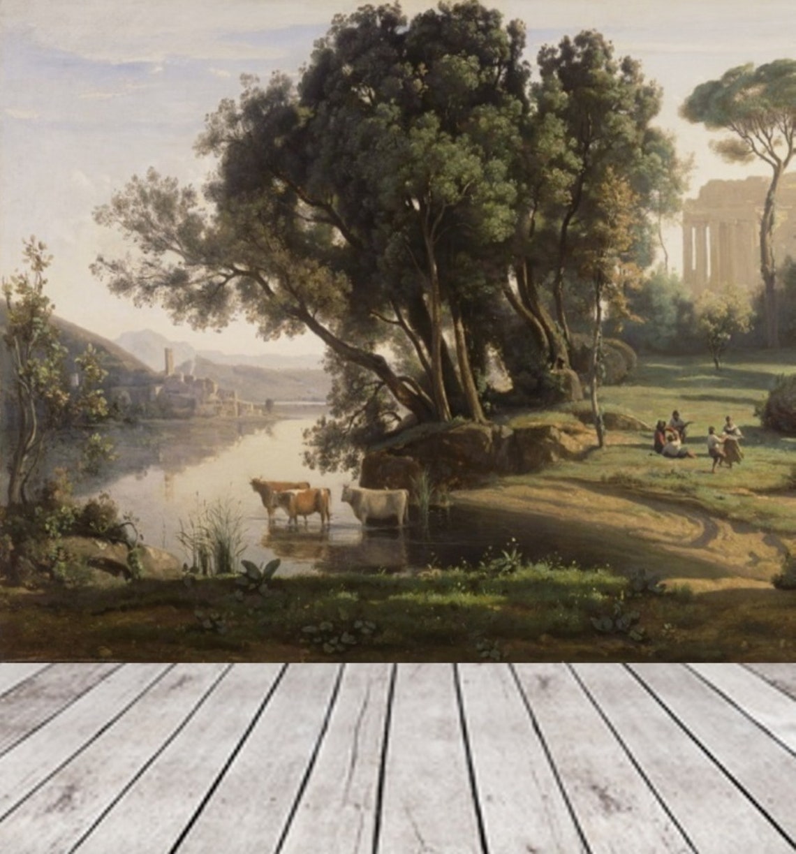 River Landscape Oil Painting Mural Wallpaper Peel and Stick - Etsy Canada