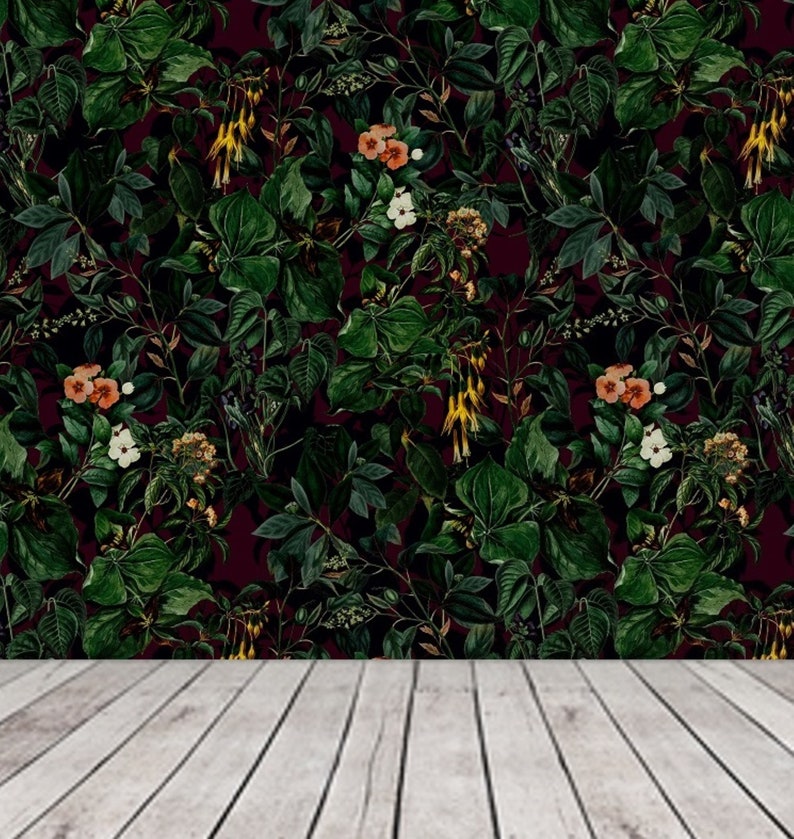Poisonous Plant Wallpaper Dark Botanical Wall Mural - Etsy