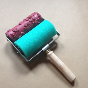 Set of Floral Patterned Paint Roller, Flower Pattern Paint Roller ...