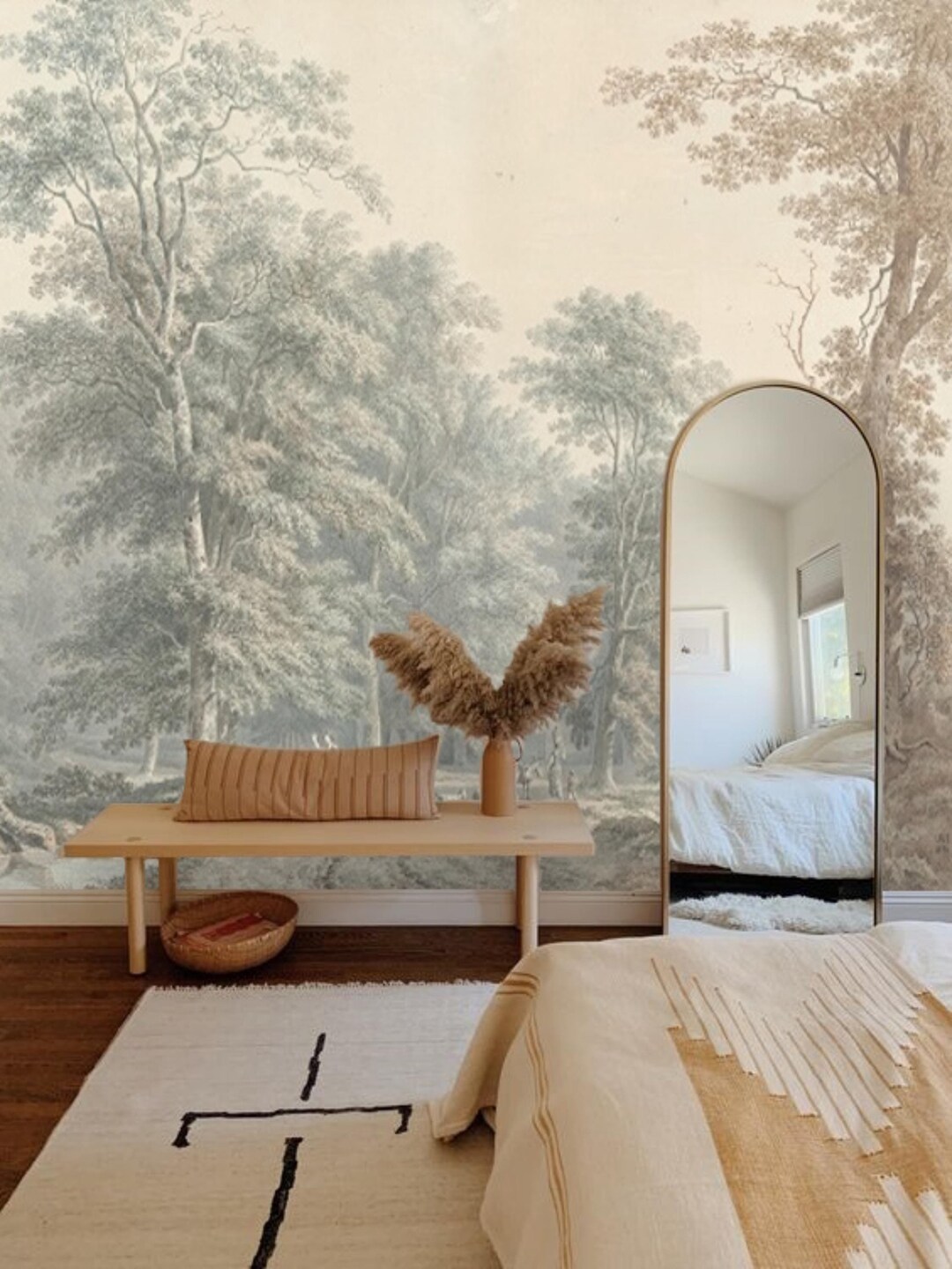 Vintage Forest Wall Mural Muted, Removable Peel and Stick Prepasted ...