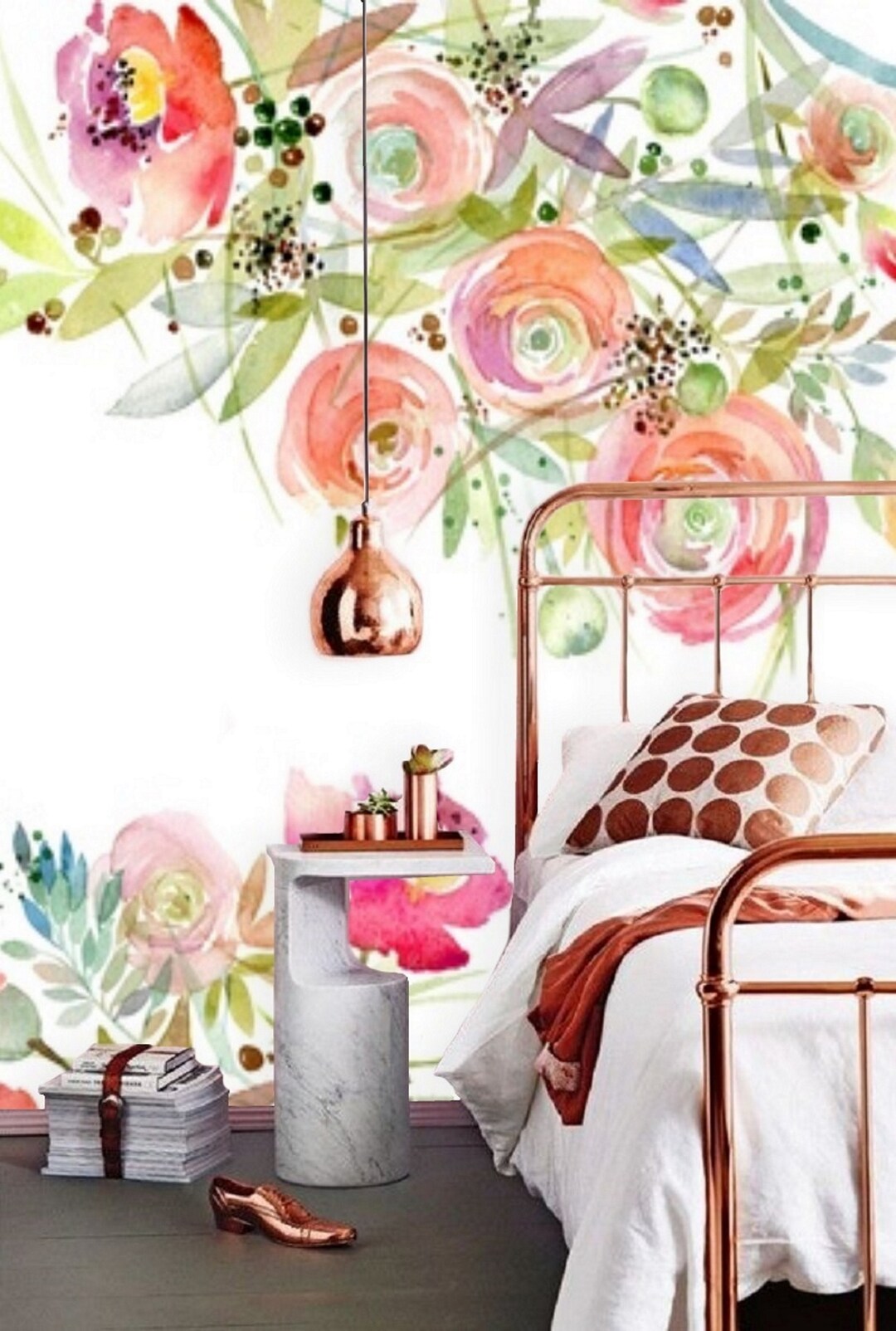 Pastel Whimsy Floral Wallpaper Mural, Removable Peel and Stick ...