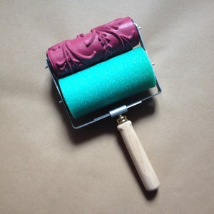 Set of Flower Branch Patterned Paint Roller, Pattern Vintage Floral ...