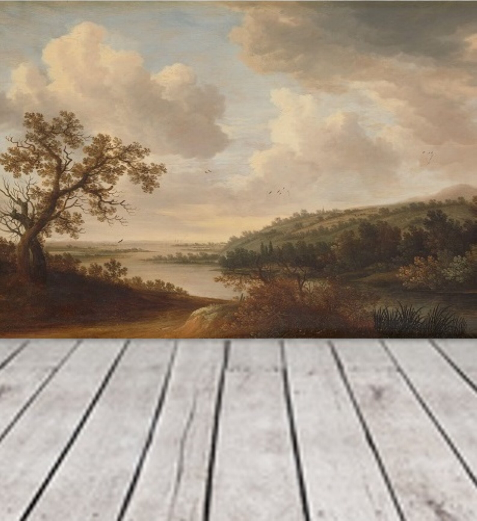 River Landscape Oil Painting Mural Wallpaper Peel and Stick - Etsy