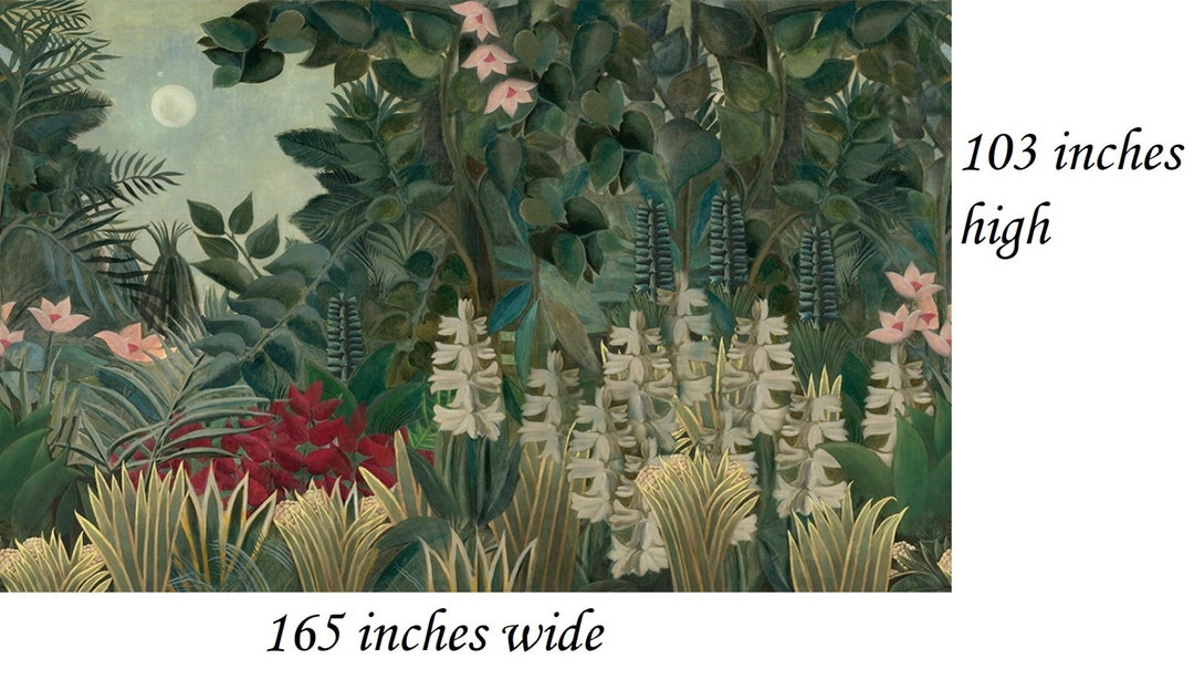 Equatorial Jungle Wallpaper Mural Henri Rousseau Wallpaper - Etsy
