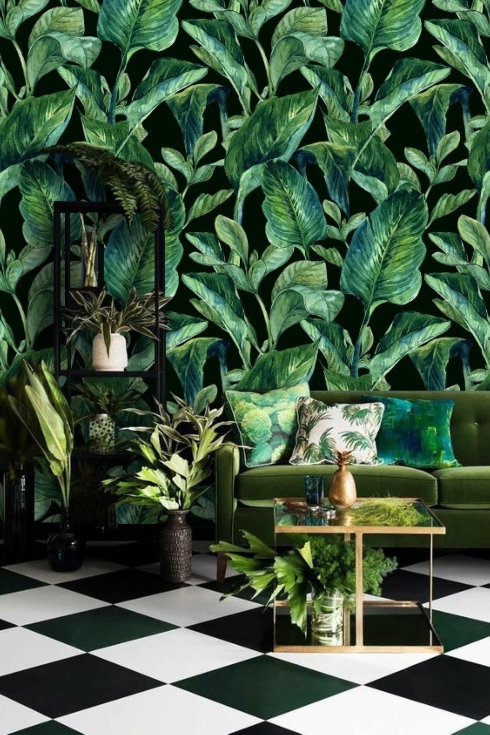 Self Adhesive Wall Paper Wall Mural, Removable Wallpaper Tropical ...