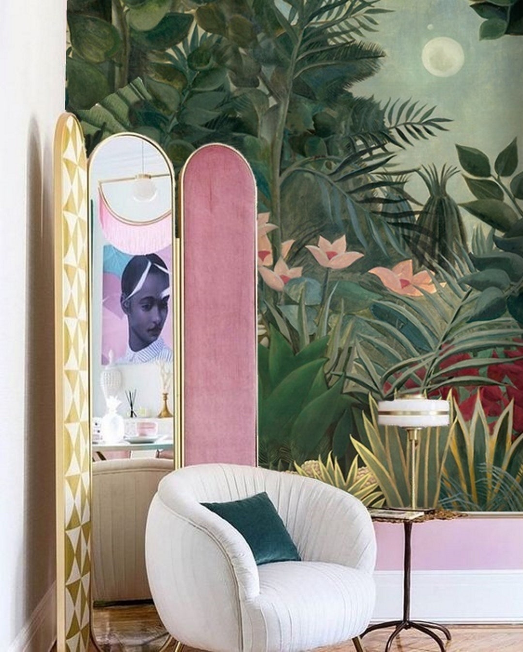 Equatorial Jungle Wallpaper Mural, Henri Rousseau Wallpaper, Vintage ...