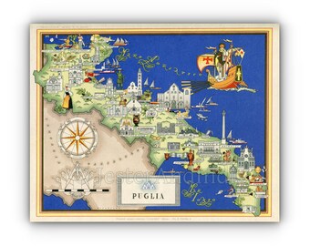 Puglia Map Print - Etsy