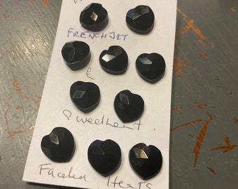 Antique Jet Buttons | Etsy UK