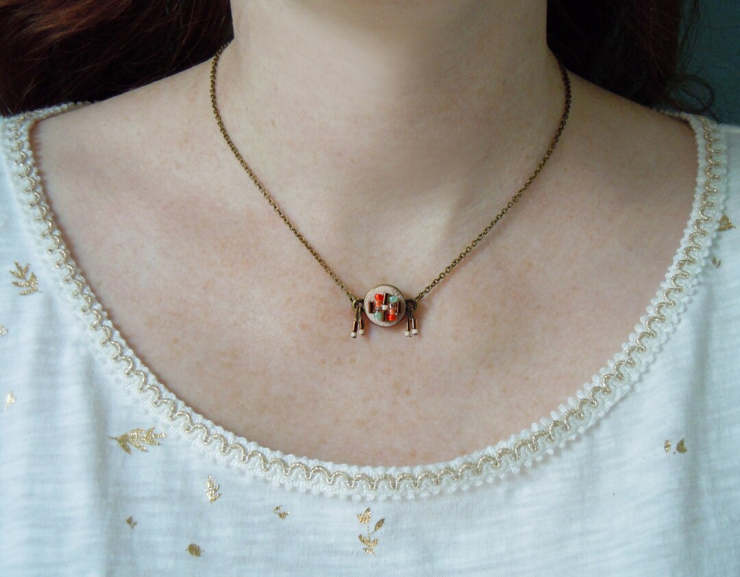 GRIGRI Necklace, Color of Your Choice_delicate Crew Neck With Colored ...