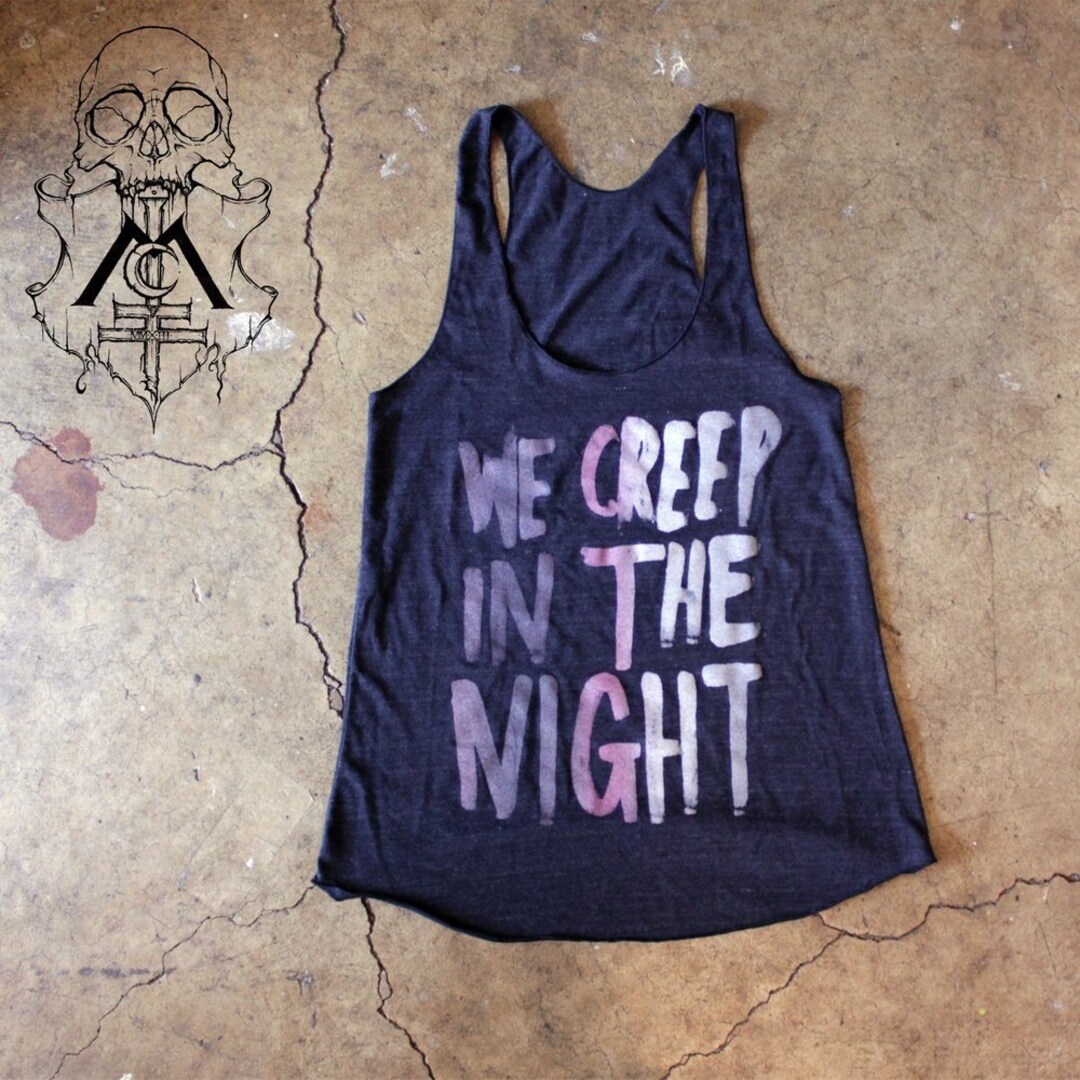 Black we Creep in the Night Tri-blend Tank Top - Etsy