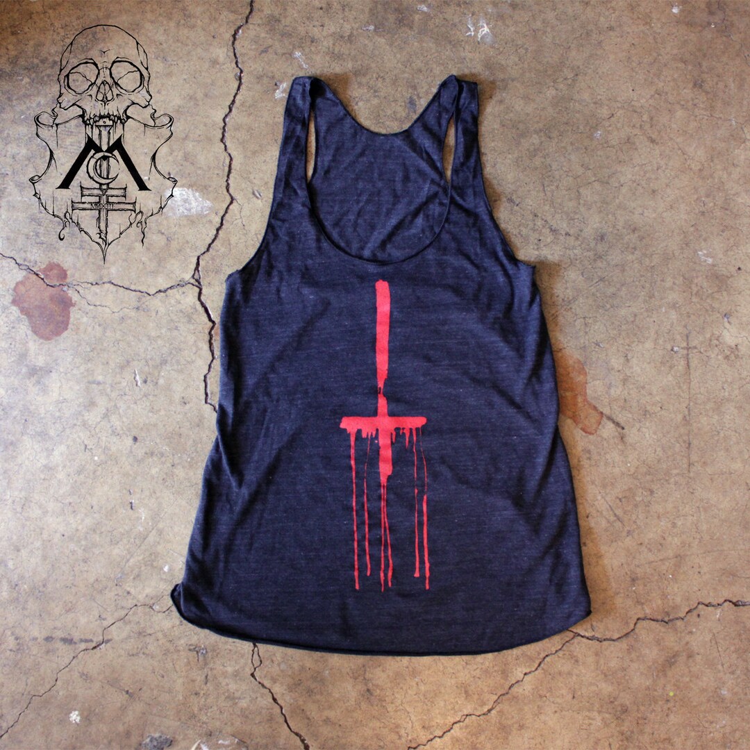 TASTE THE BLOOD Women's Bleeding Cross Tank Top - Etsy