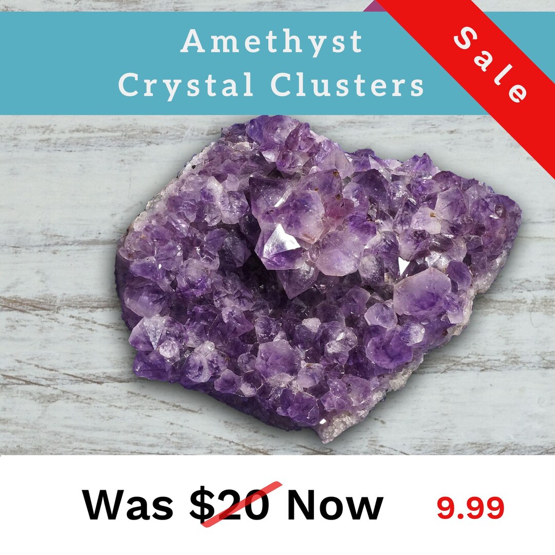Purple Amethyst Cluster Natural Crystal for Your Rock Collection | 100% ...