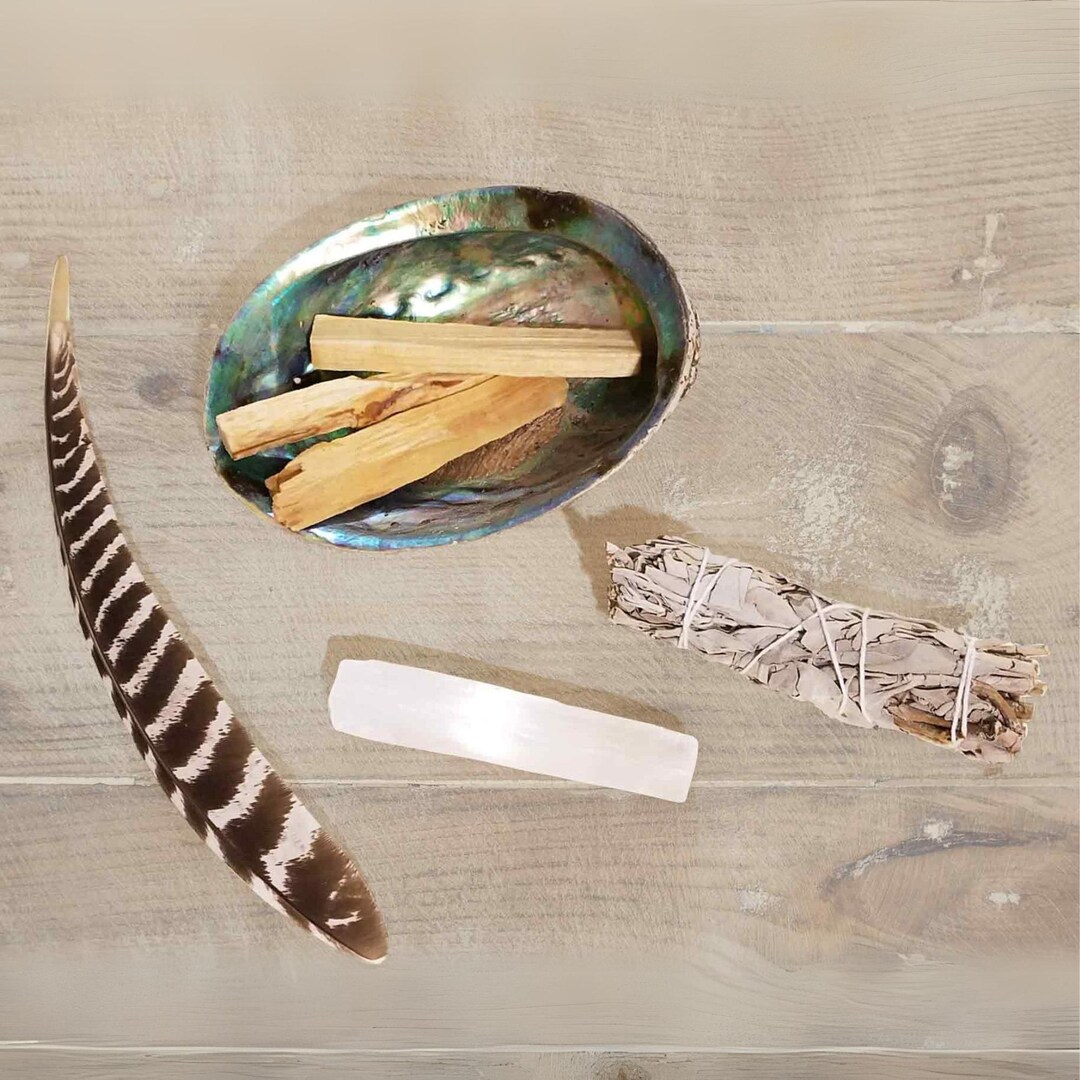 Smudge Kit Complete Set | Sage Bundle Palo Santo Cleansing Ritual ...