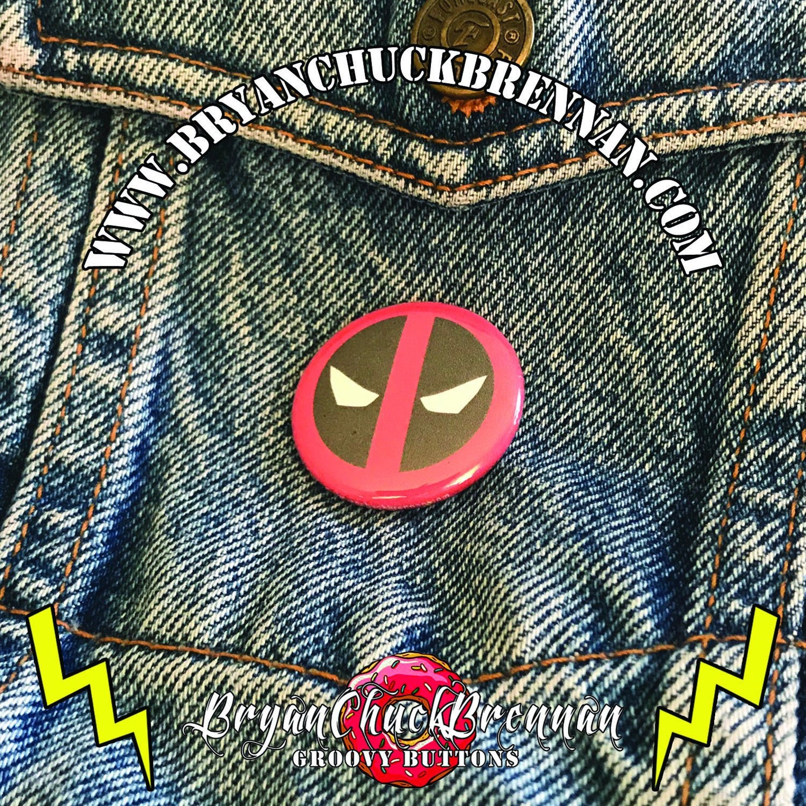 Groovy Buttons / Deadpool Symbol 1'25 Pinback Button - Etsy