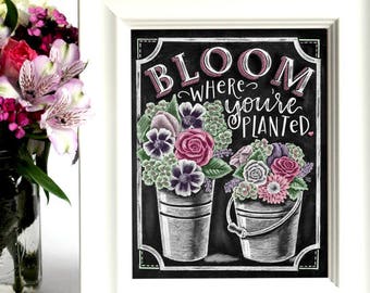 Spring Decor Spring Sign Spring Art Chalkboard Art Chalk | Etsy