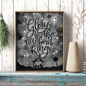 Glory to the Newborn King Sign Nativity Wall Art Chalkboard - Etsy