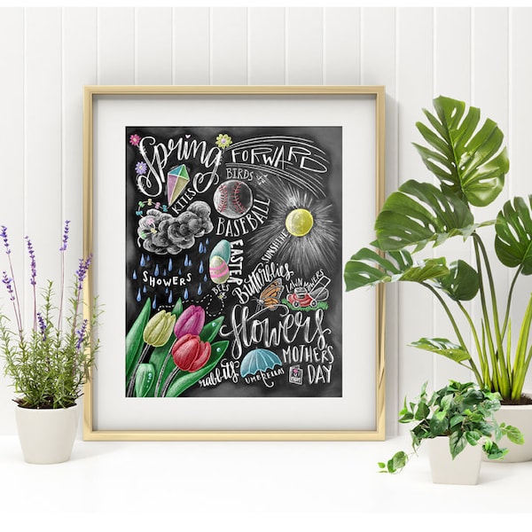 Spring Chalkboard - Etsy