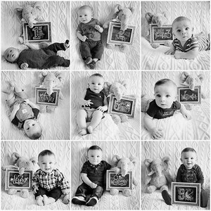 Baby Milestone Chalkboard Prints, Months 7-12 (5x7) - Etsy