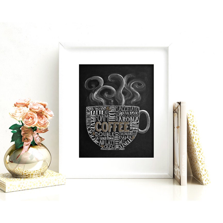 Coffee Art Coffee Kitchen Art Chalkboard Sign Chalk Art - Etsy