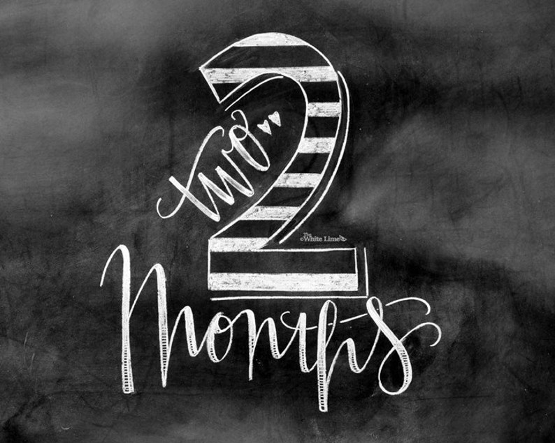 Baby Monthly Chalkboard Baby Milestone Two Months Old Two - Etsy