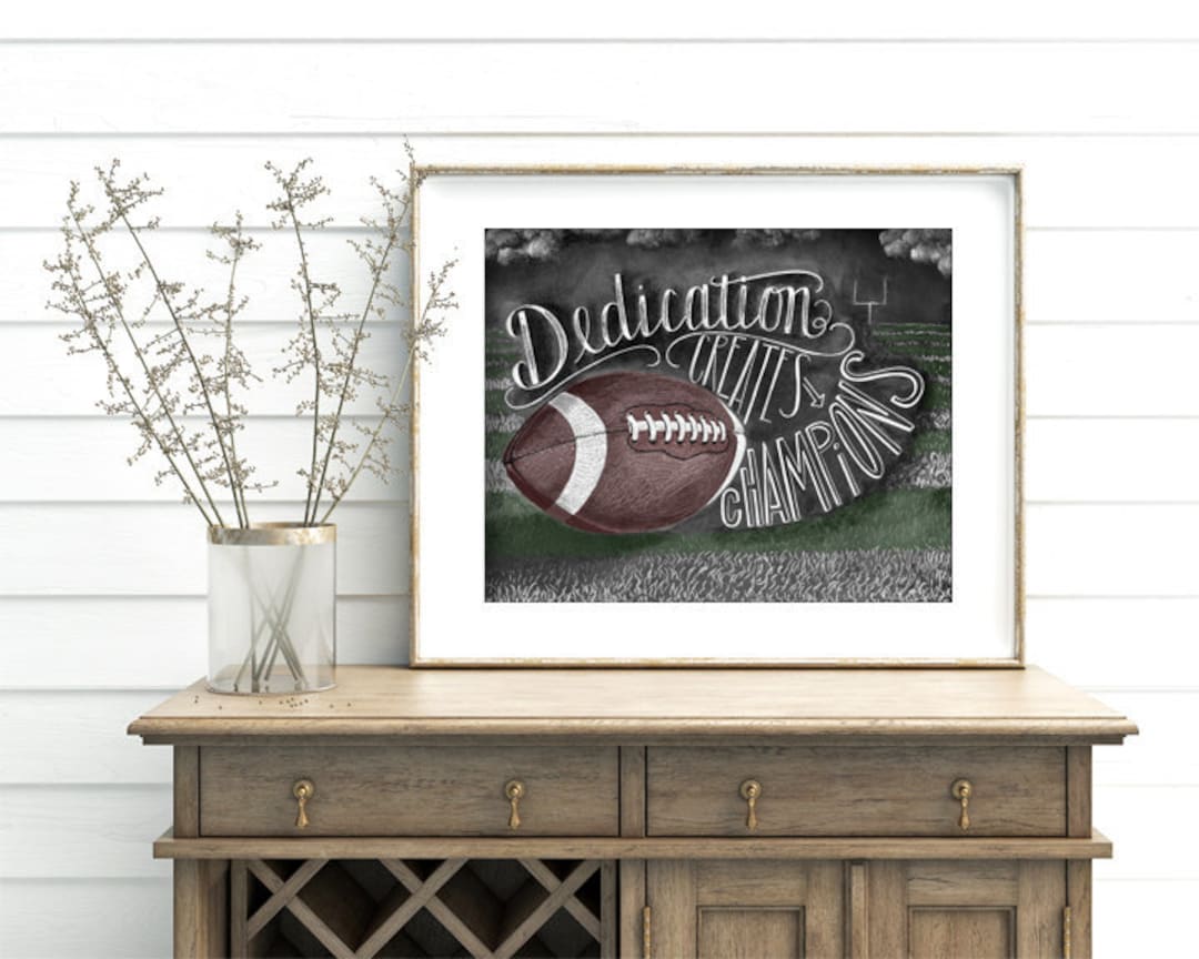 Football Decor, Football Art, Chalk Art, Chalkboard Art, Football Print ...