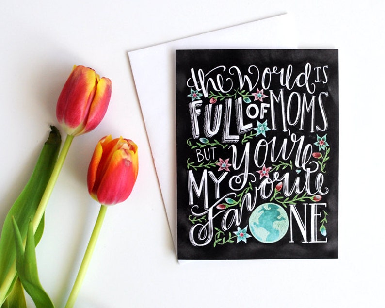 Hand Lettered Mothers Day Card, Chalkboard Art - Etsy