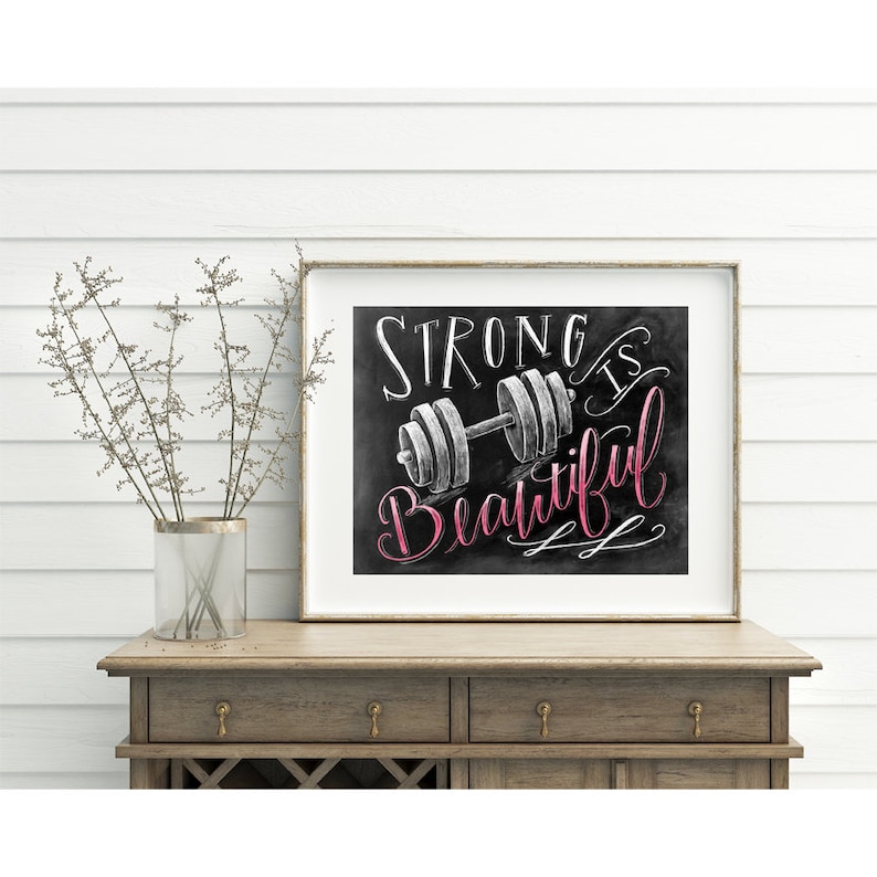 Fitness Motivation Weightlifting Strong is Beautiful Girl - Etsy