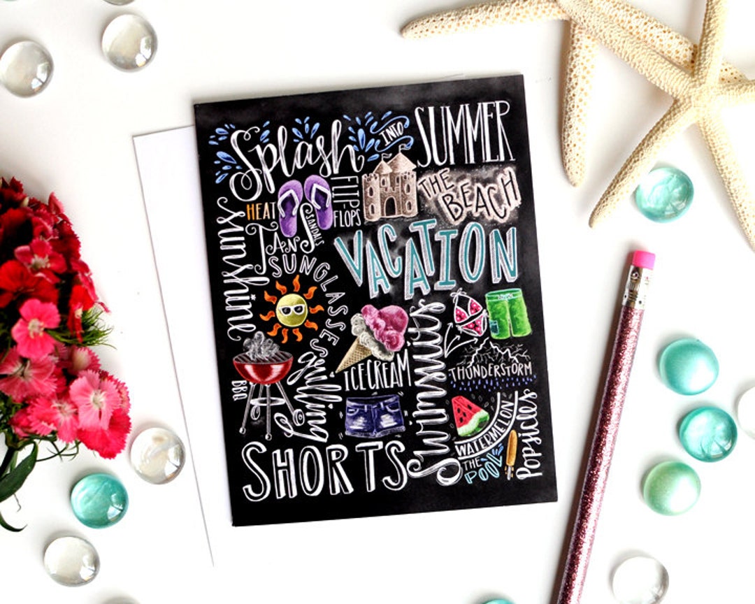 Summer Card, Chalkboard Art, Chalk Art, Chalkboard Sign, Typography ...