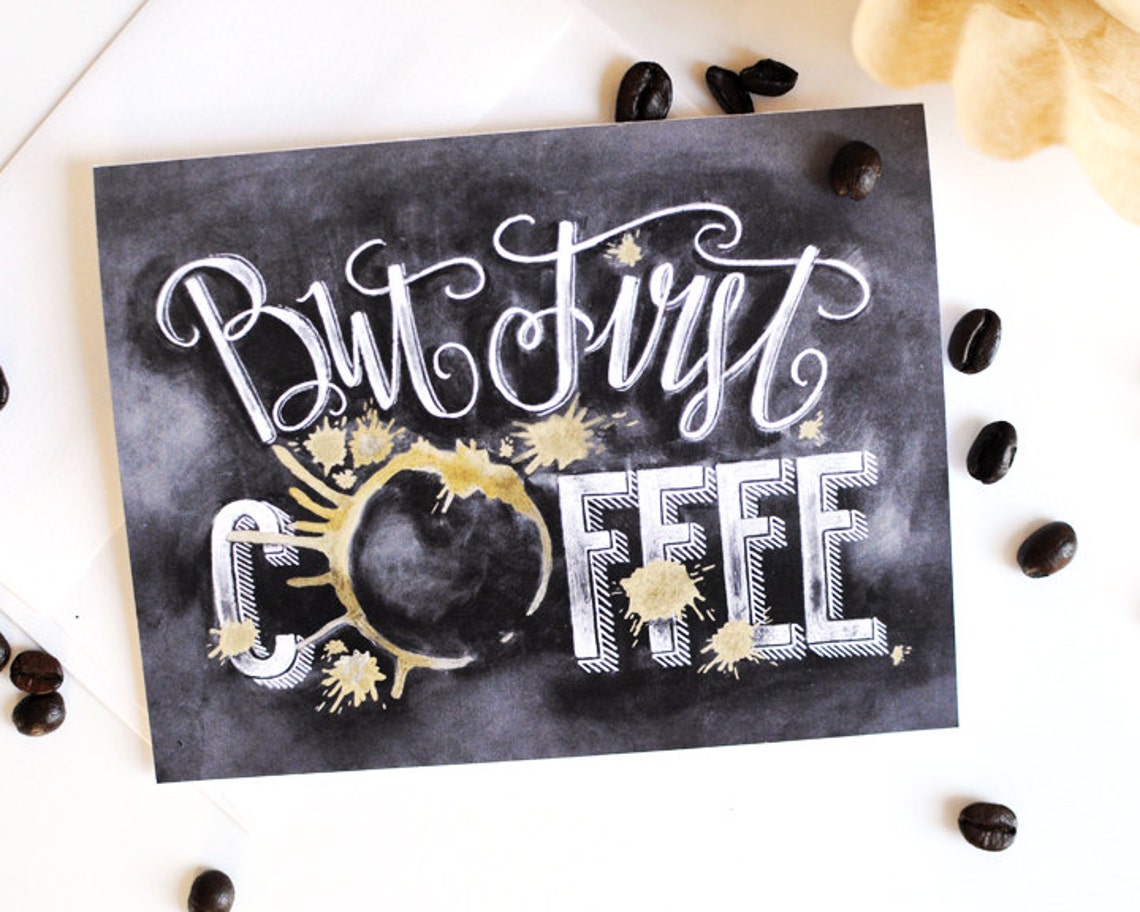But First Coffee Coffee Card Coffee Art Coffee Gift - Etsy