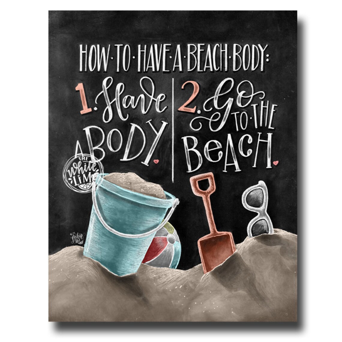 Beach Decor Chalkboard Art Beach Art Print Chalk Art - Etsy