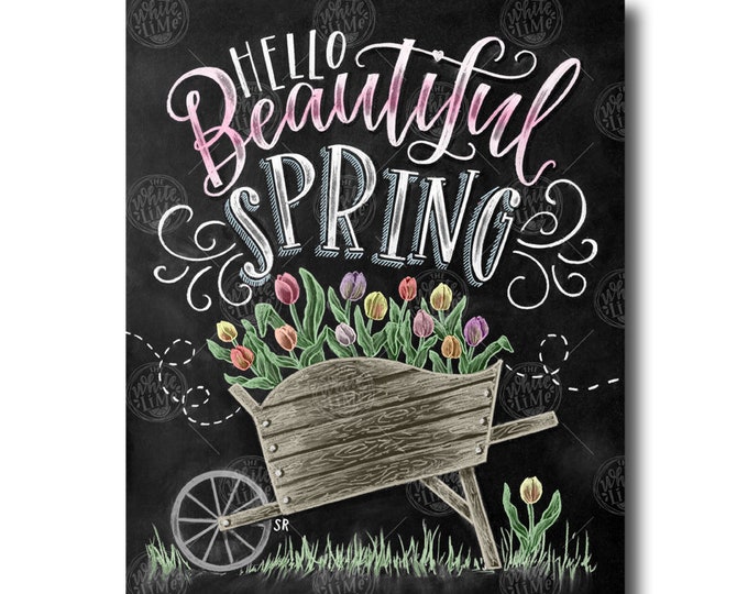Spring Art, Hello Spring, Spring Sign, Chalk Art, Chalkboard Art ...