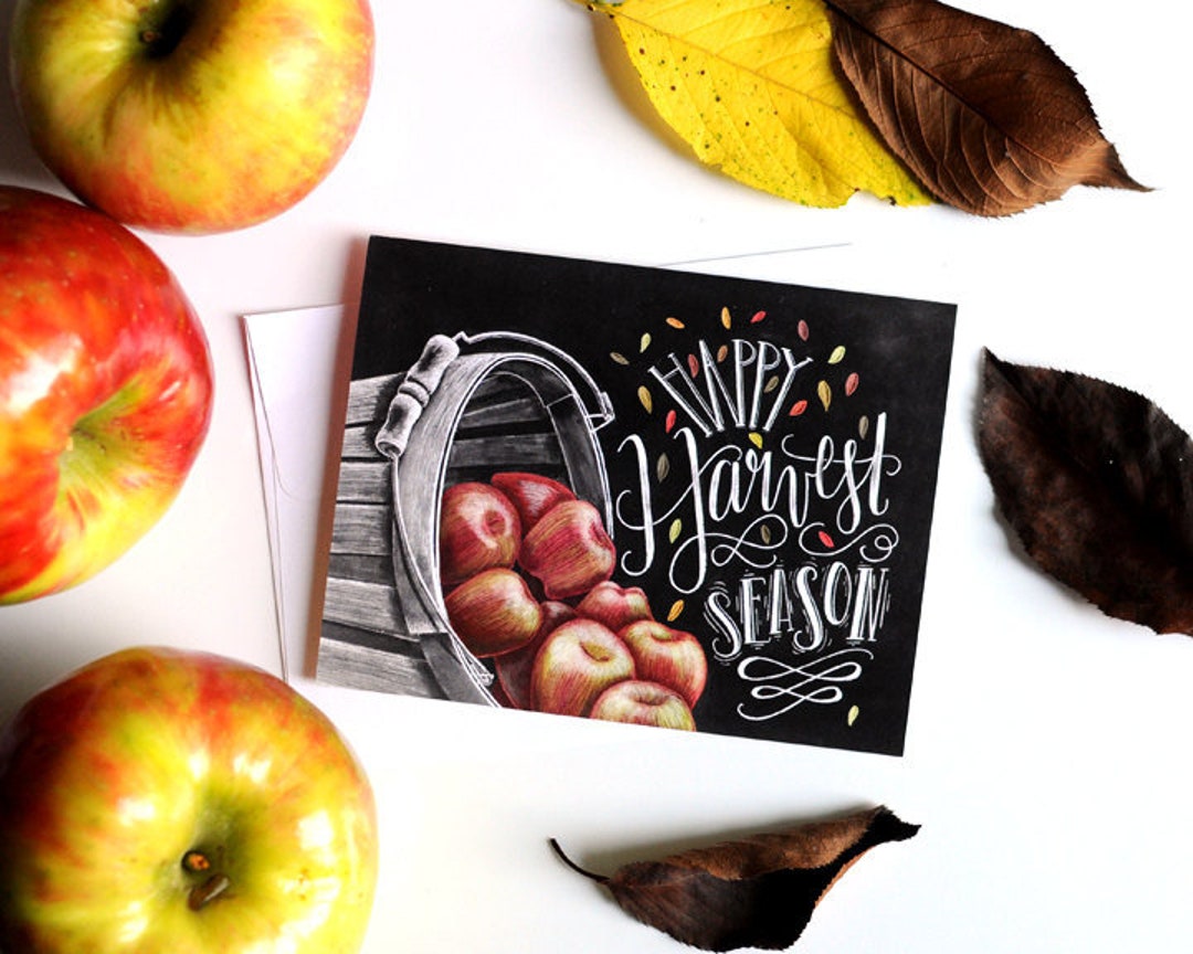 Thanksgiving Card, Harvest Card, Fall Harvest, Fall Card, Apple Card ...