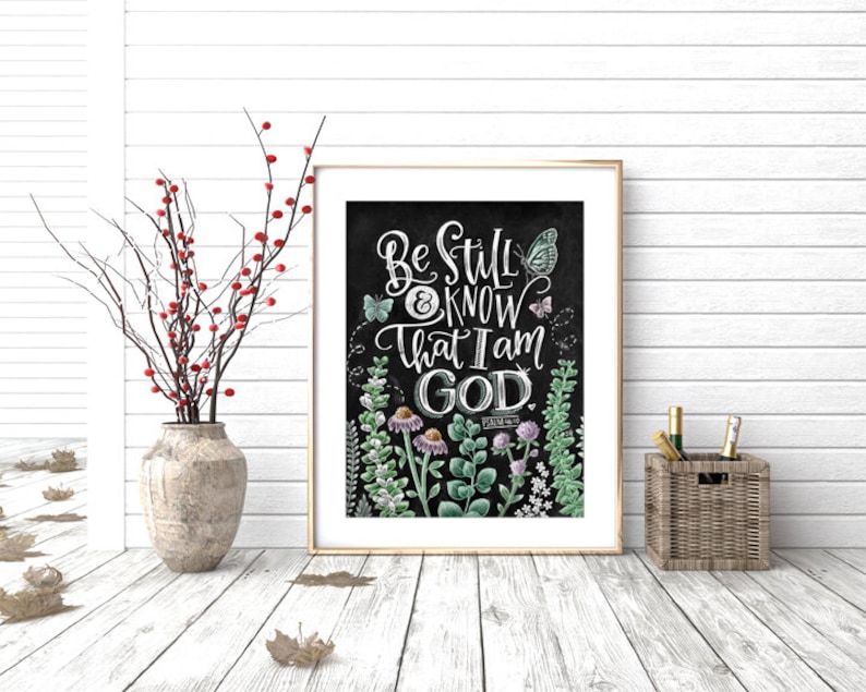 Be Still and Know That I Am God Psalm 46:10 Scripture Art | Etsy