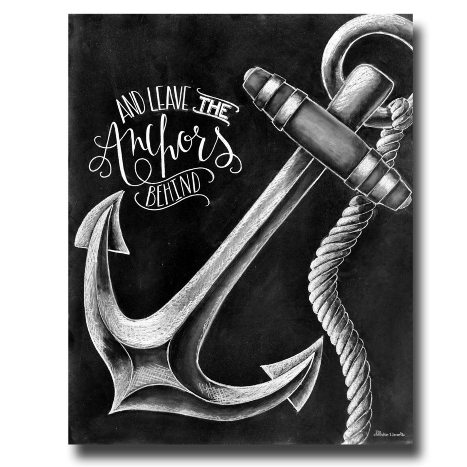 Nautical Anchor Art Print, Chalkboard Style, Beach House Decor - Etsy