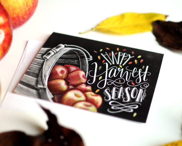 Thanksgiving Card Harvest Card Fall Harvest Fall Card - Etsy