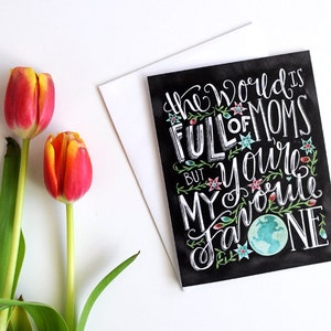 Hand Lettered Mothers Day Card, Chalkboard Art - Etsy